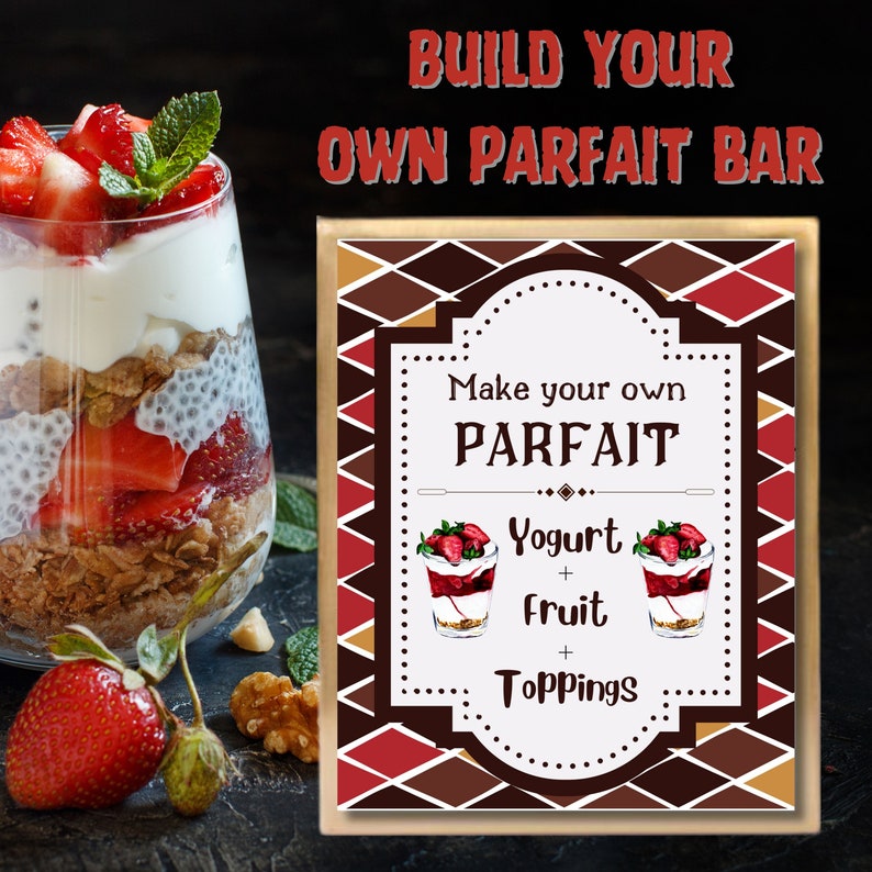 PARFAIT Bar Buffet Table Sign Template, Personalized to Any Name ...