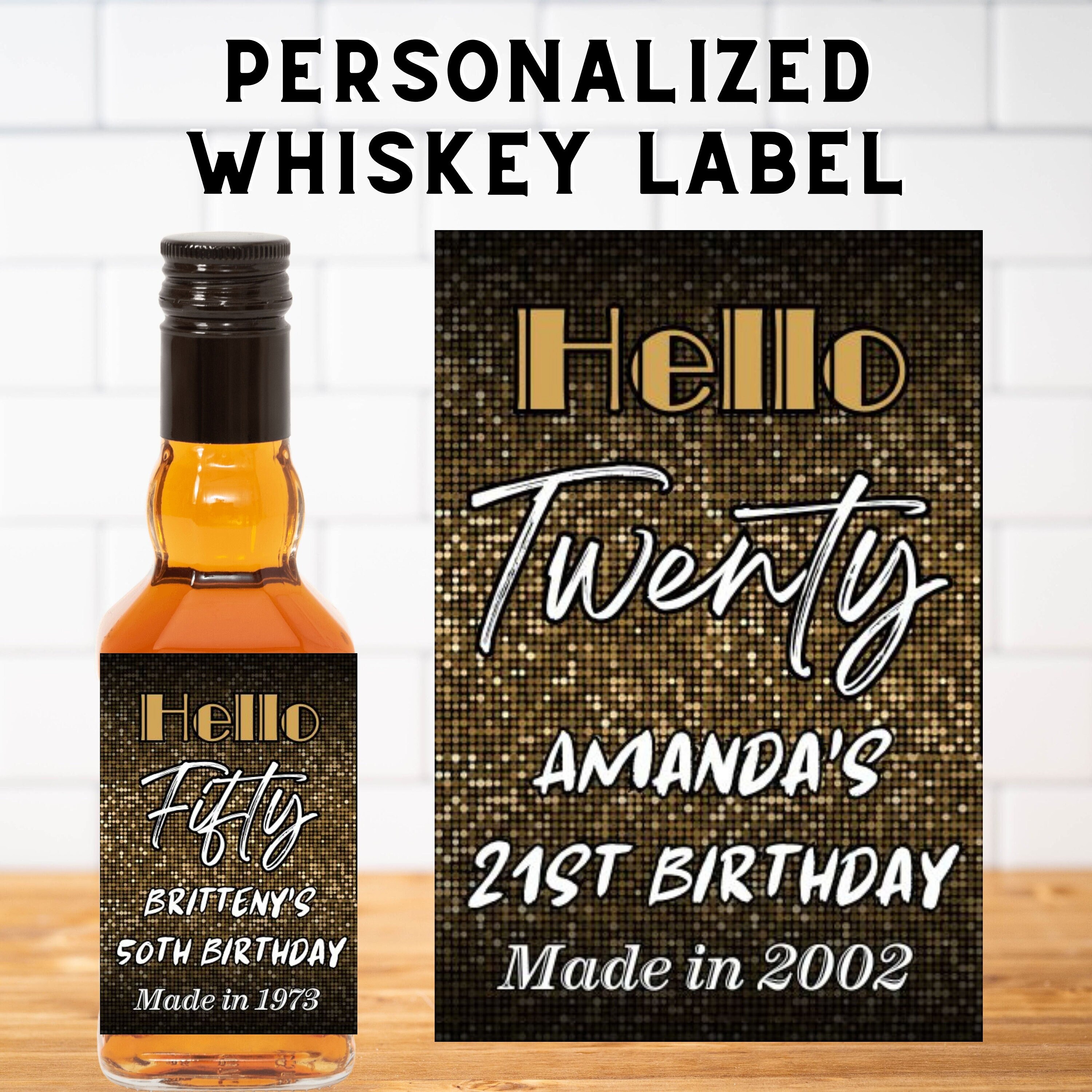 Printable Personalized Whiskey Bottle Label | 50ML, 700ML & 1L | Hello ...