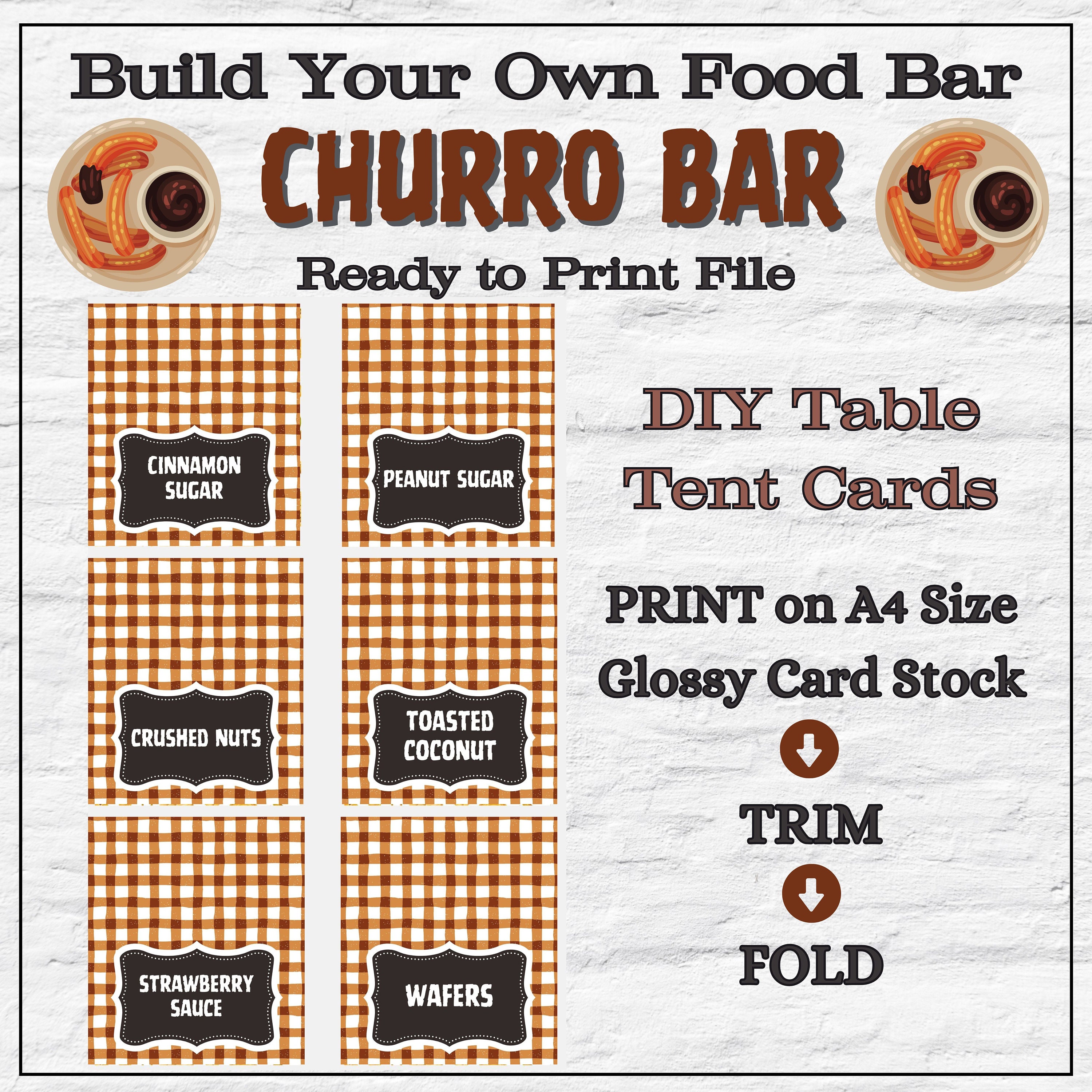 Build Your Own CHURRO Food Bar Buffet Sign + Buffet Cards ...