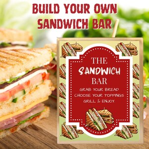 Build Your Own SANDWICH Bar, Sandwich Station Food Bar Buffet Sign ...