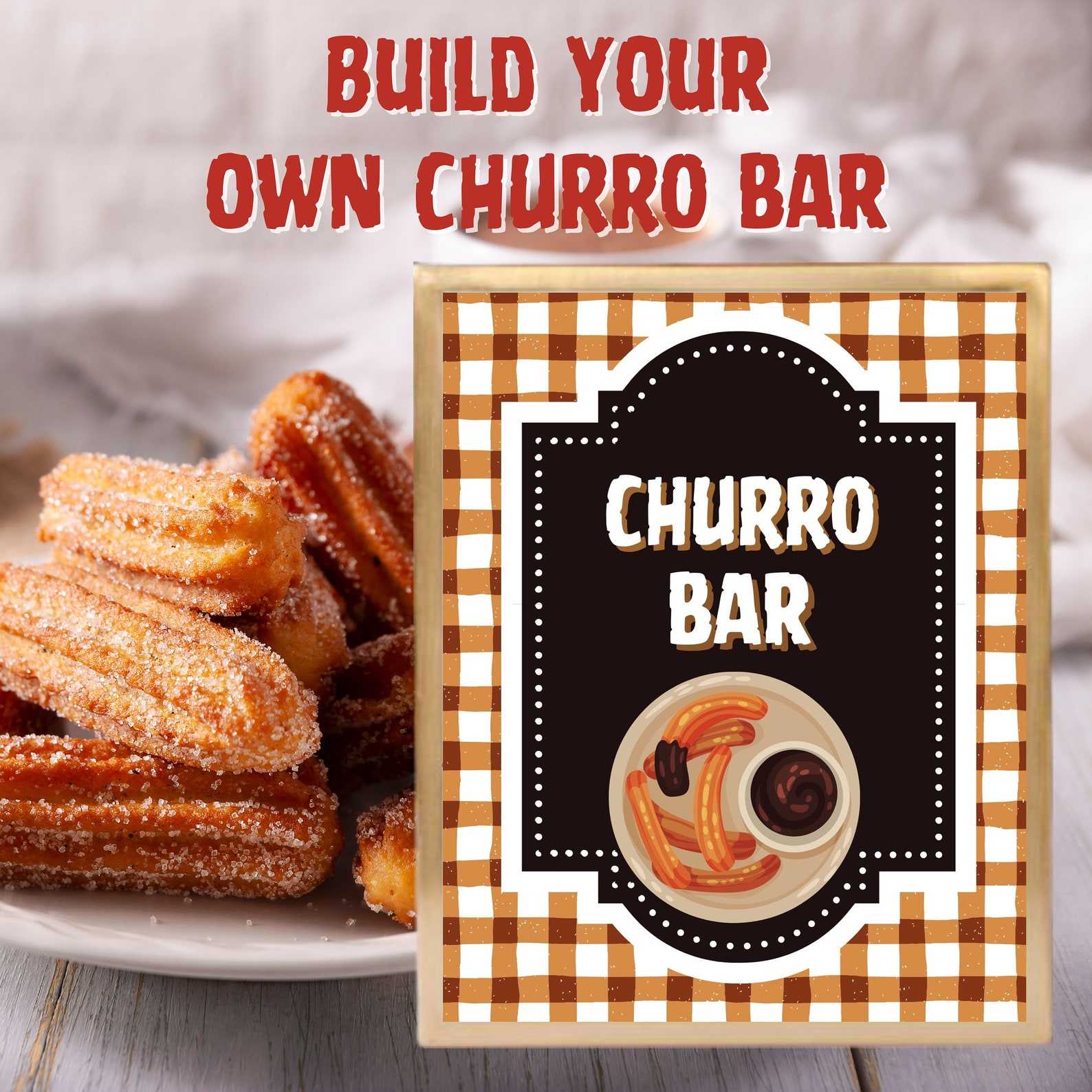 CHURRO Bar Buffet Table Sign, Personalized Churro Station Sign, Banners ...