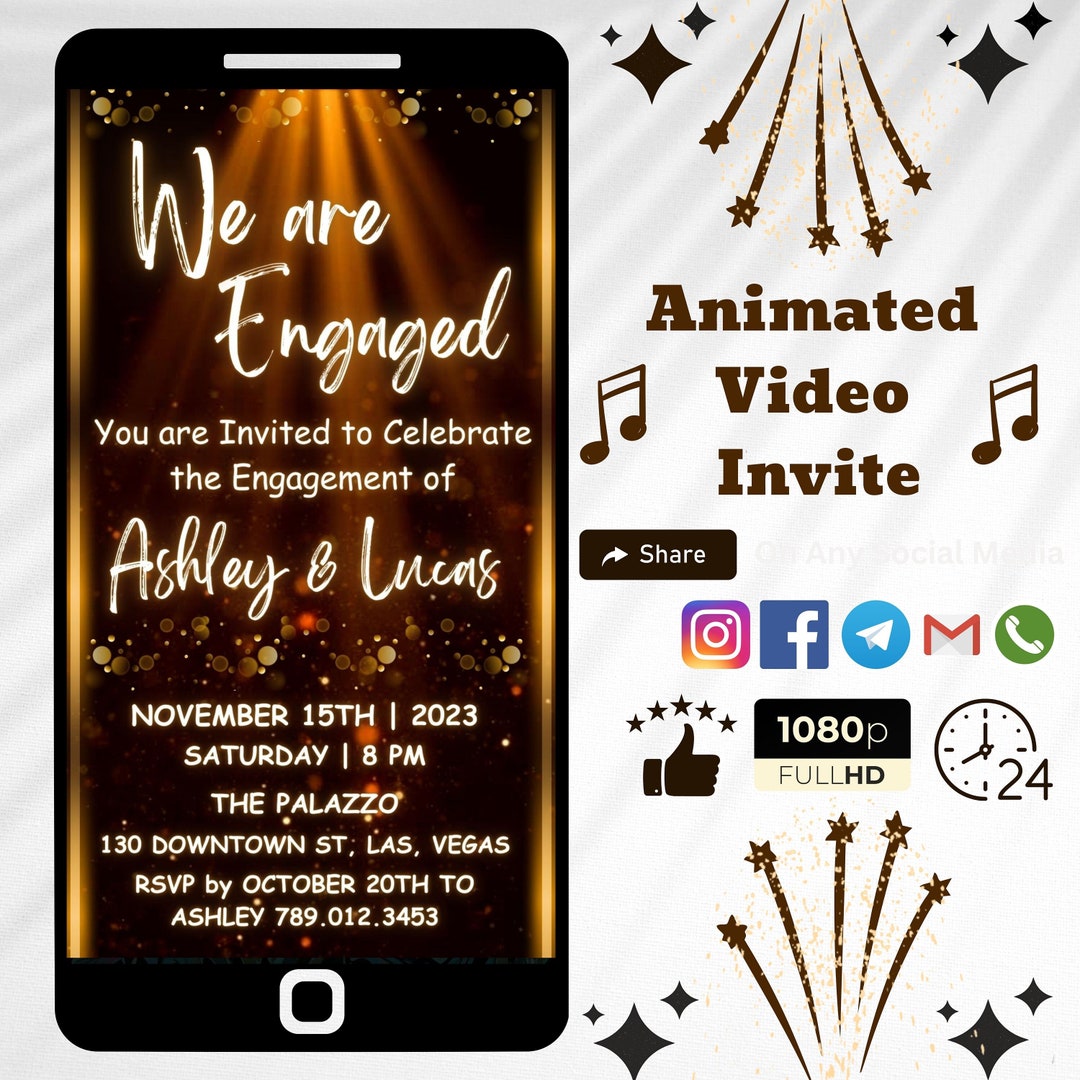 Animated Video Invitation, Engagement E-invite, Personalized E ...