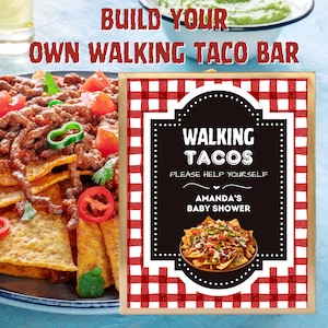 Build Your Own Walking Taco Bar Buffet Sign + Buffet Cards ...