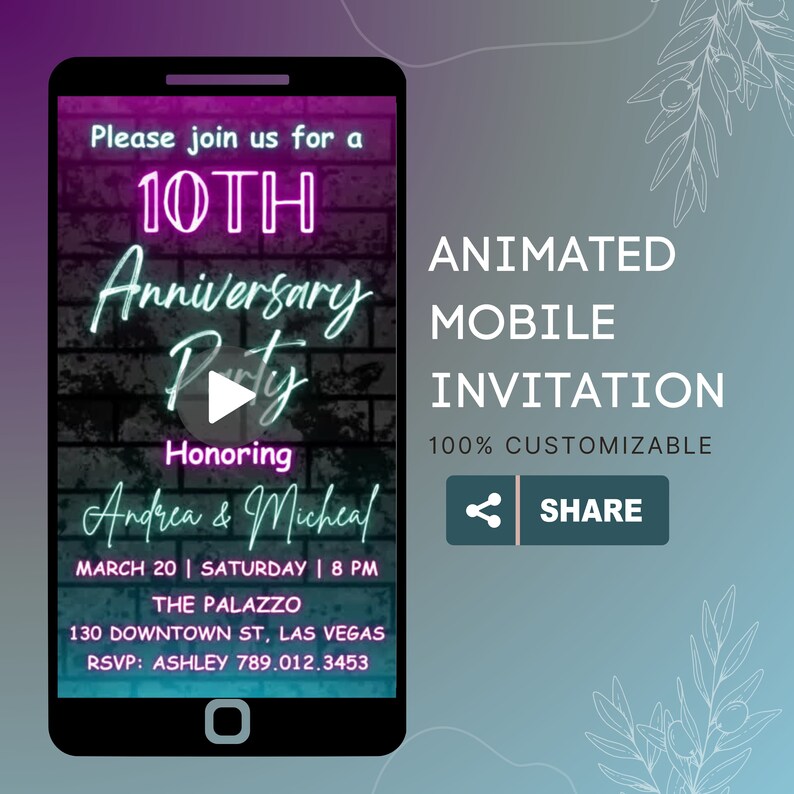We Edit It for You, Animated Video Invitation, Personalized Anniversary ...