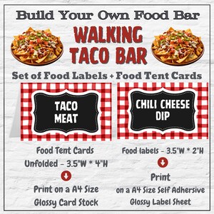 Build Your Own Walking Taco Bar Buffet Sign + Buffet Cards ...