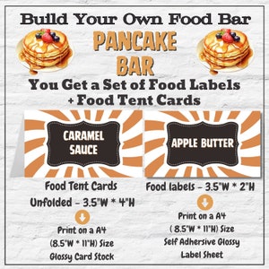 Build Your Own Pancake Food Bar Buffet Sign + Buffet Cards ...