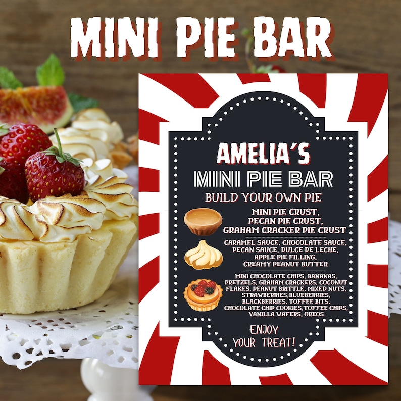 Build Your Own MINI PIE Station, Food Bar Buffet Sign, Buffet Cards ...