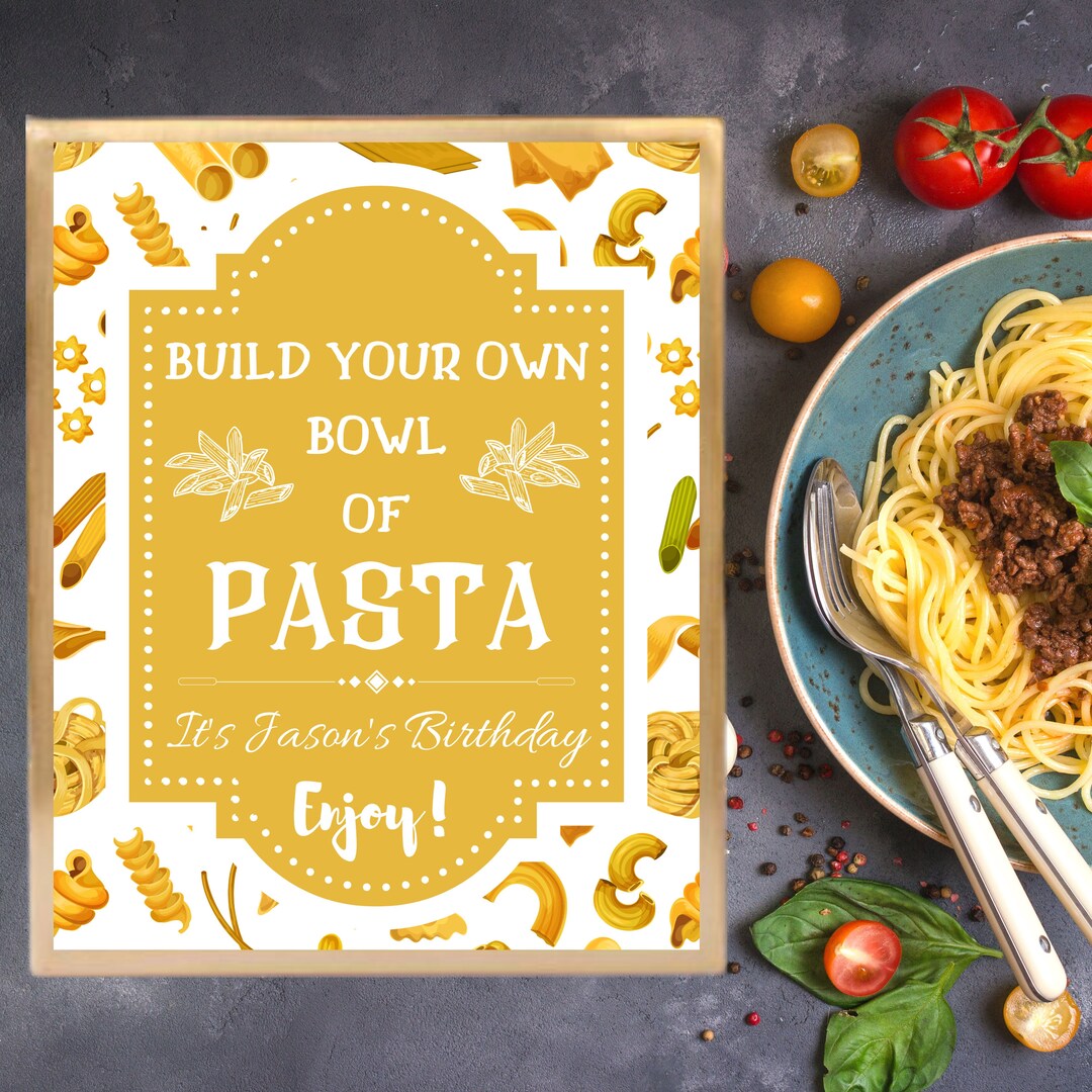 Personalized PASTA Bar Buffet Table Sign, PASTA Station Sign, Banners ...