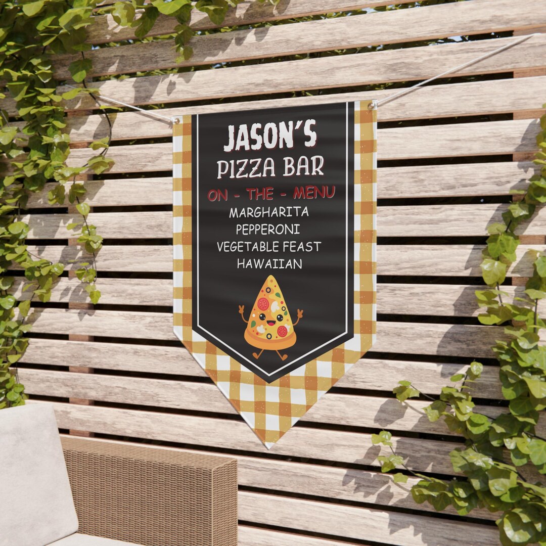 Pennant Banner, Pizza Bar Birthday Party Decor, Food Bar Banner, Party ...