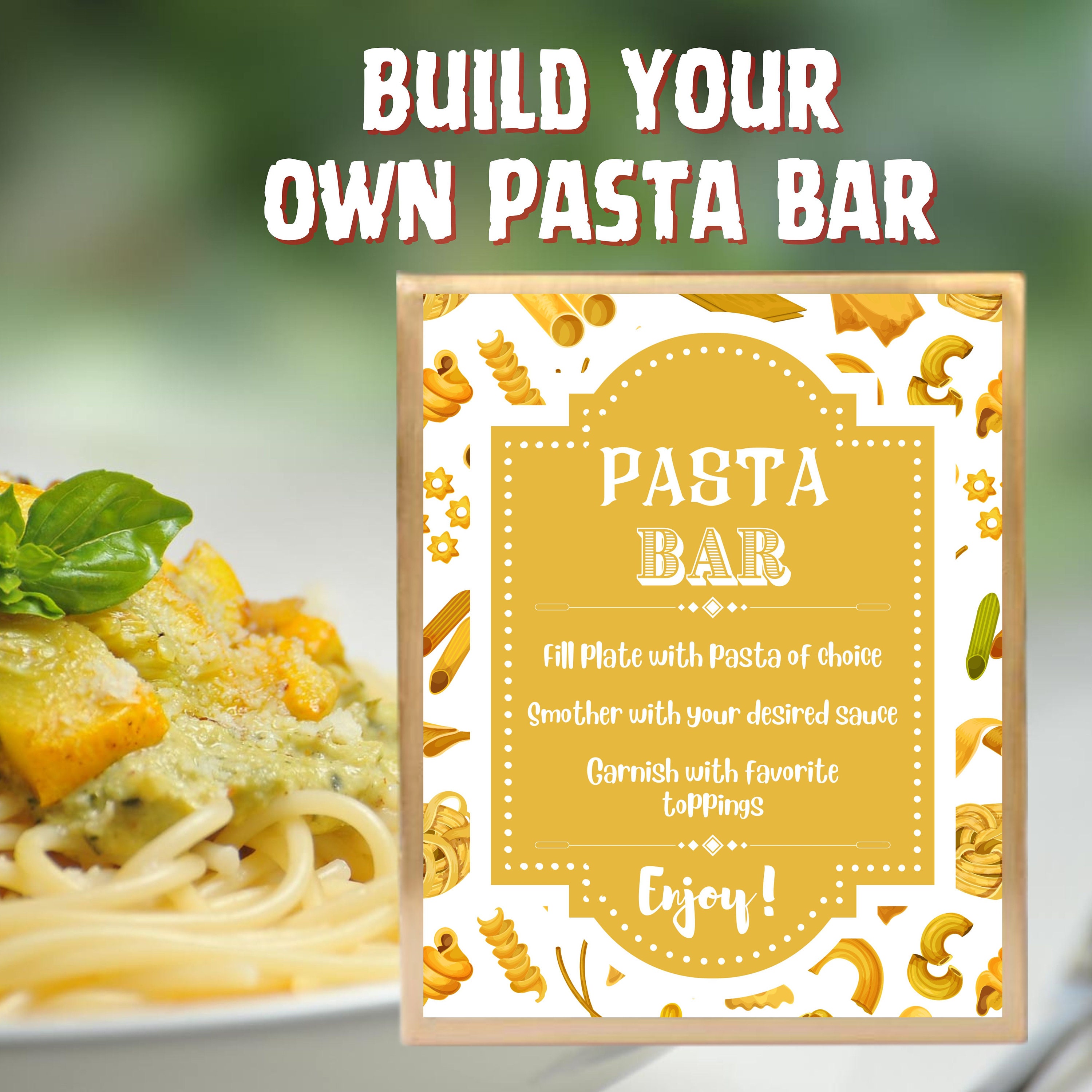 PASTA Bar Buffet Table Sign, Personalized PASTA Station Sign, Banners ... PASTA Bar Buffet Table Sign, Personalized PASTA Station Sign, Banners ...