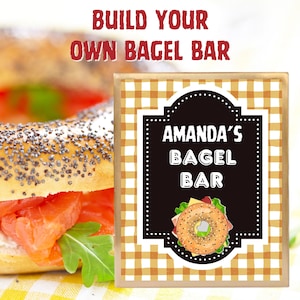 Bagel Bar Buffet Table Sign | Personalized Bagel Station Sign | Food ...