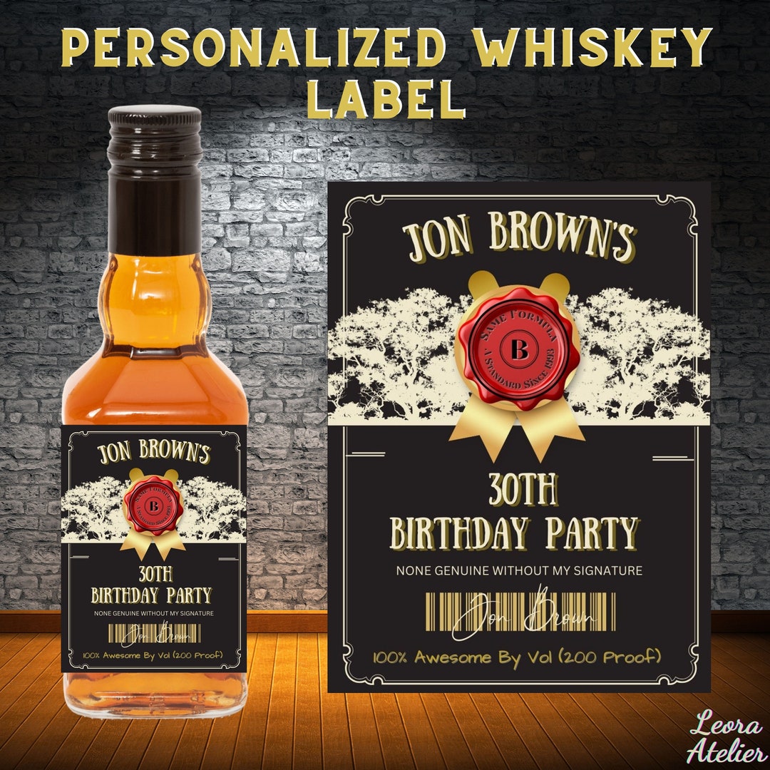 Printable Custom Whiskey Bottle Label Template, Fits Bottle Sizes 5CL ...