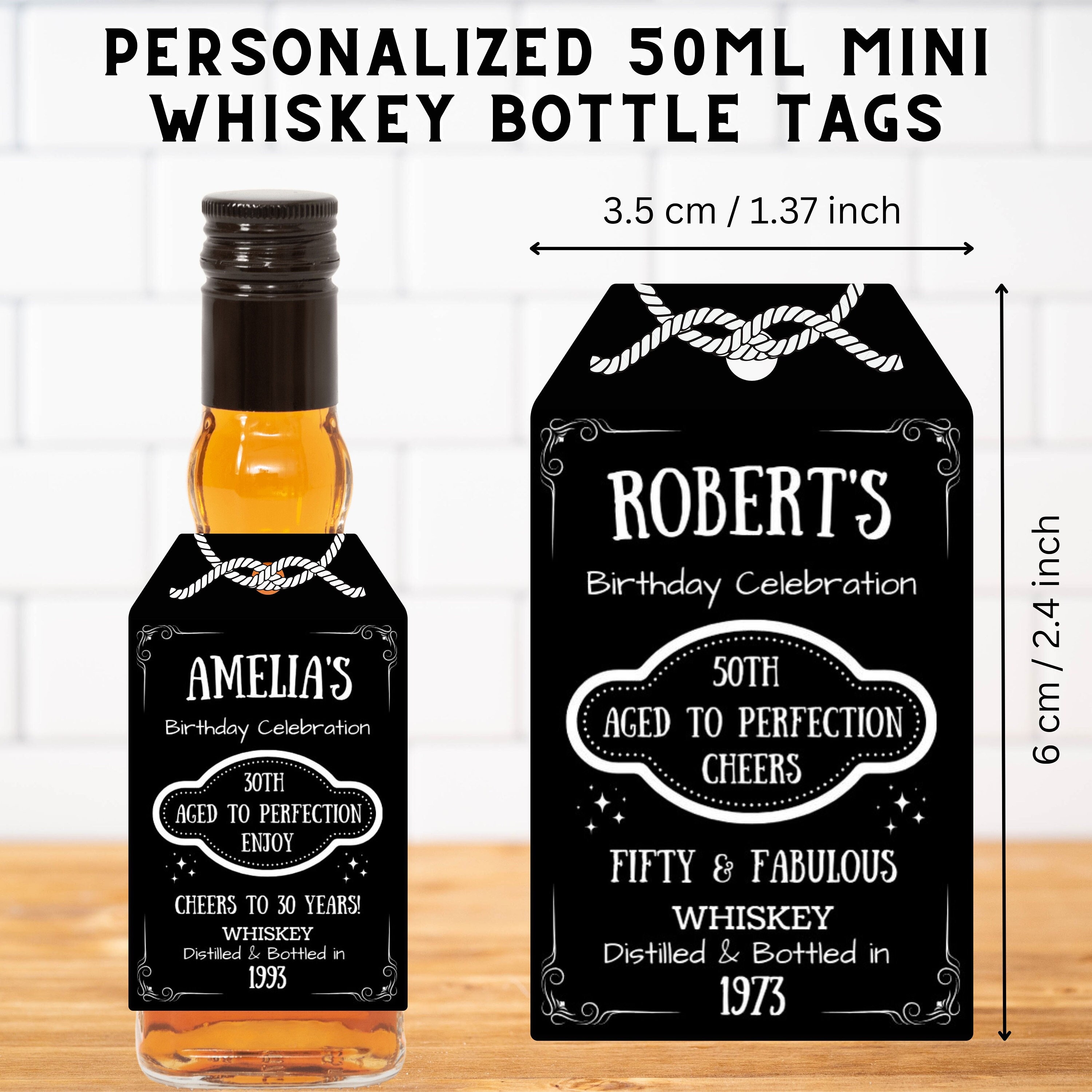 Printable Custom Mini Whiskey Bottle Hang TAGS, Fits Mini Whiskey ...
