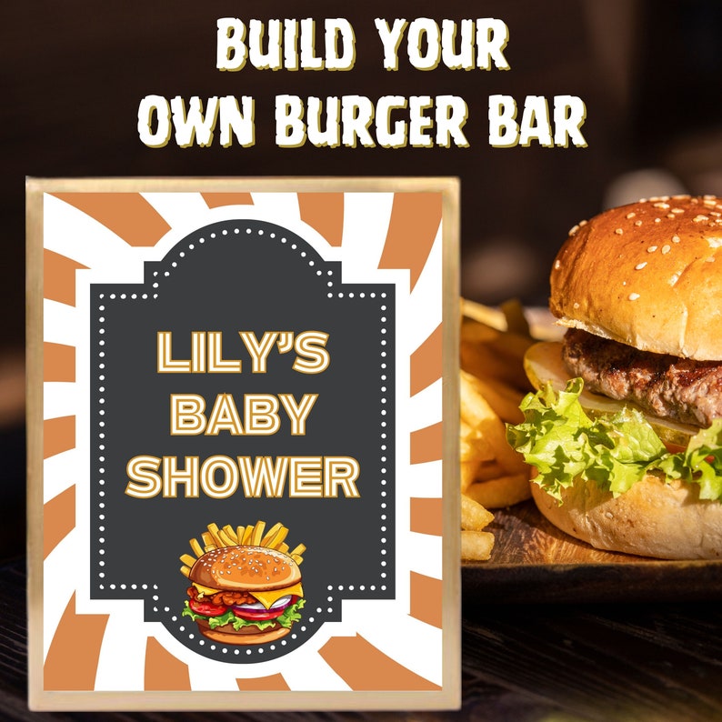 Burger Bar Buffet Table Sign | Personalized Burger Station Sign | Food ...