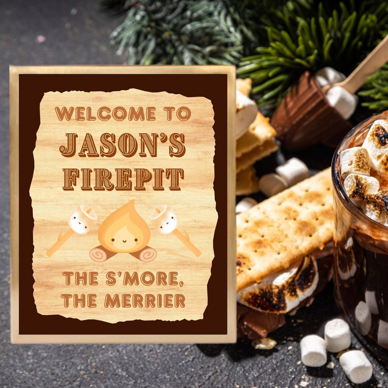 Personalized to Any Name, S'MORE Bar Table Sign Template, S'MORE ...