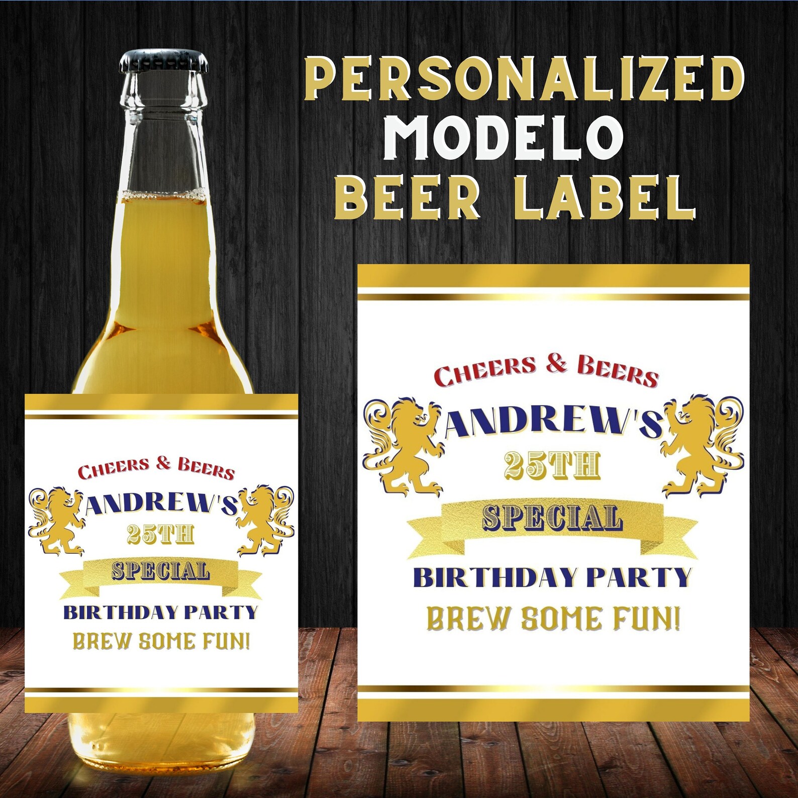 Printable Personalized BEER Bottle Label, 100% Editable Text, Any Name ...