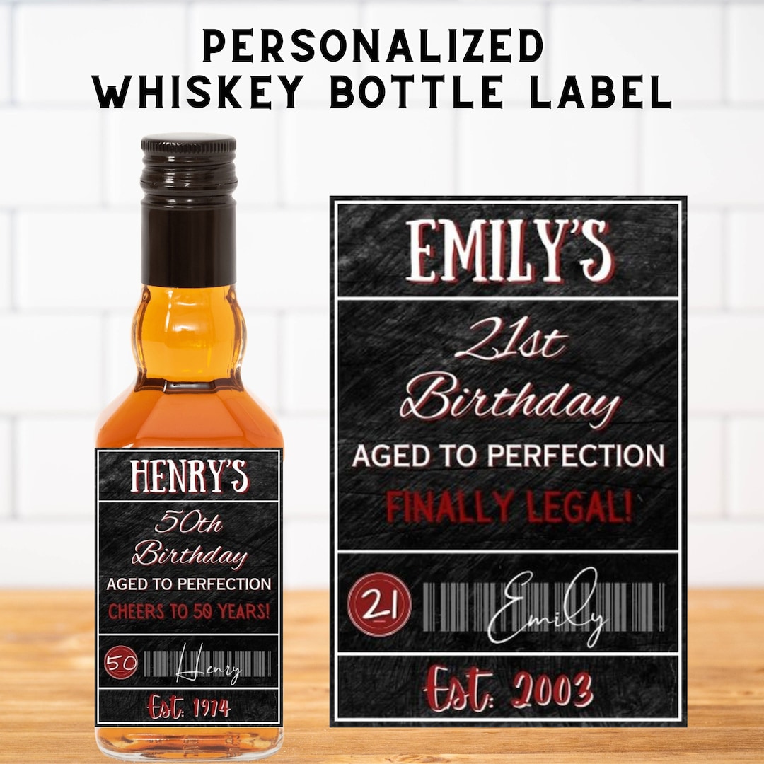We Edit You Print, Printable Custom Whiskey Bottle Label Template, Fits ...