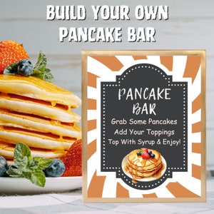 Build Your Own Pancake Food Bar Buffet Sign + Buffet Cards ...