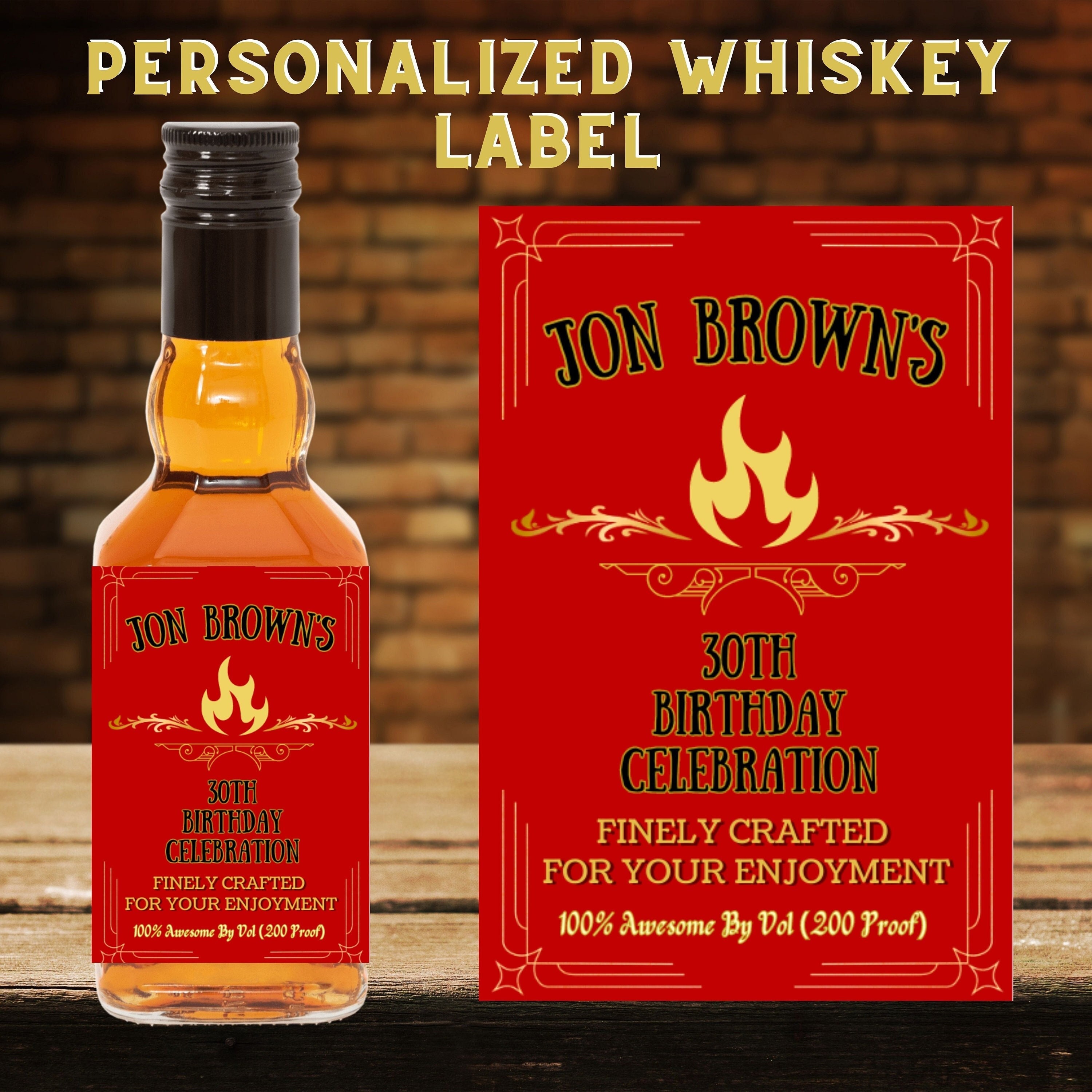Printable Custom Whiskey Bottle Label Template, Fits Whiskey Bottle ...
