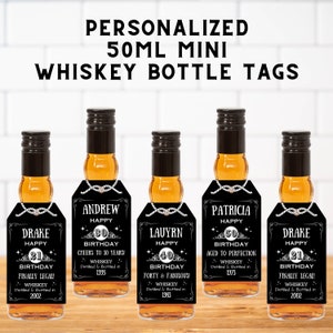 Printable Custom Mini Whiskey Bottle TAGS, Fits Mini Whiskey Bottle ...