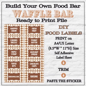 Build Your Own WAFFLE Bar | Buffet Cards, Buffet Signs, Personalized ...