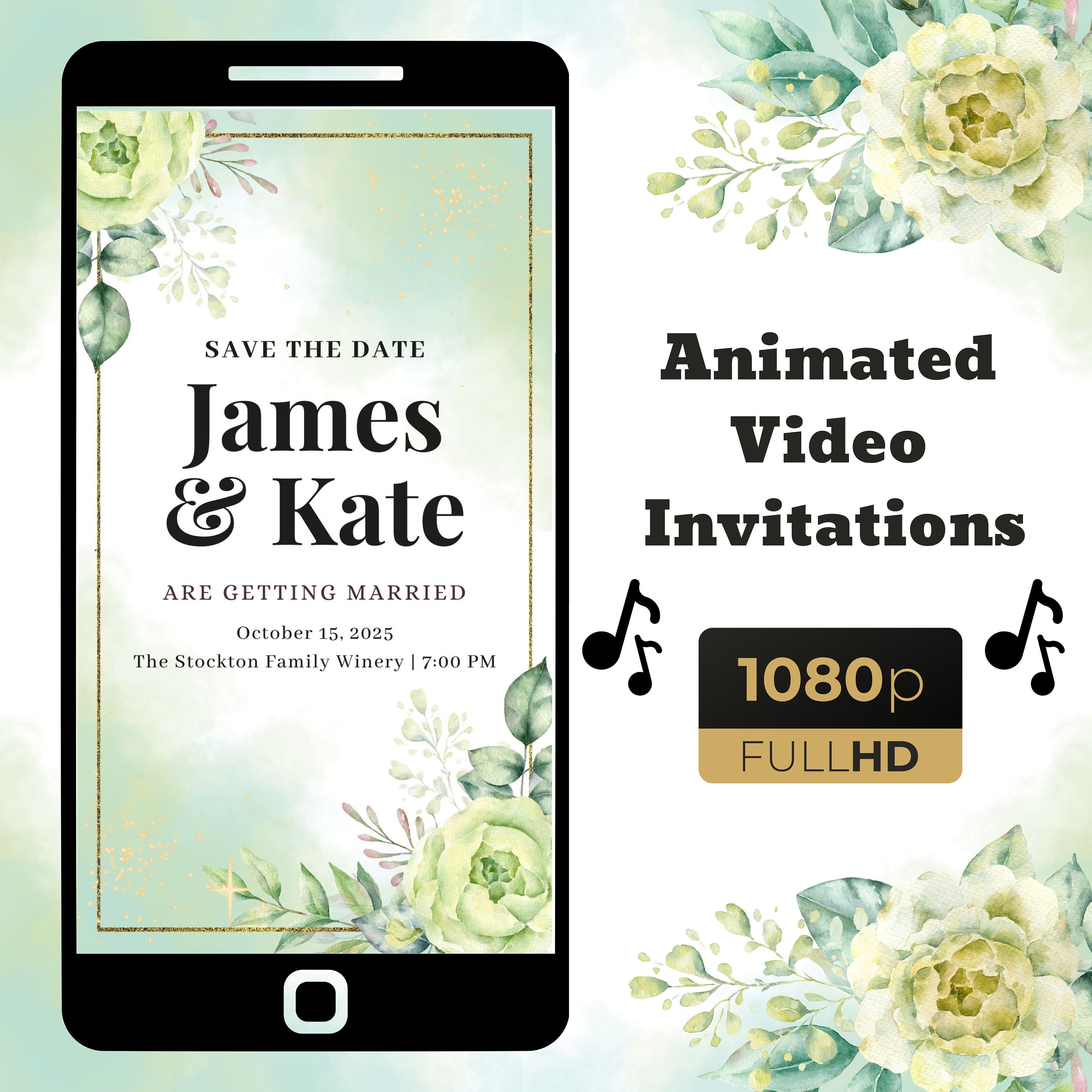 Animated Video Invitation, Wedding Video Invite With MUSIC, Add PHOTO ...