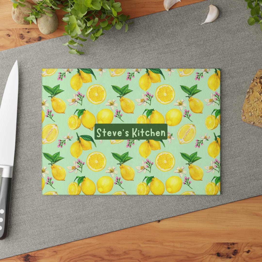 Lemon Glass Cutting Board - Kitchen Decor, Fruit Chopping Board, Foodie ...