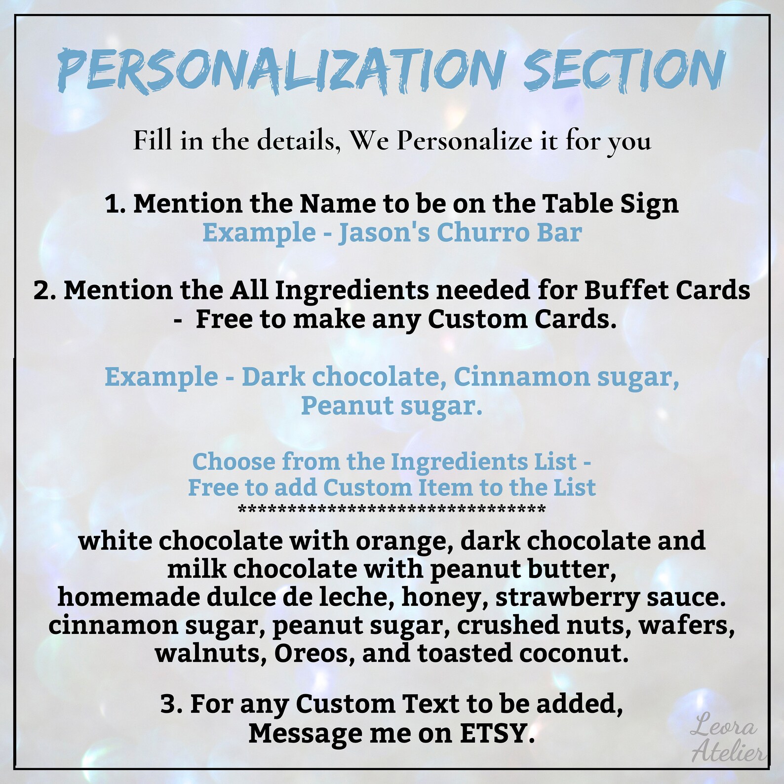 Build Your Own CHURRO Food Bar Buffet Sign + Buffet Cards ...