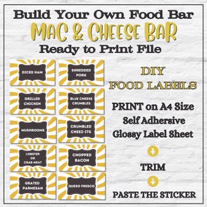 Build Your Own MAC & CHEESE Station | Buffet Cards, Buffet Signs ...