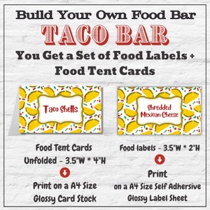 Build Your Own Mexican TACO Station | Buffet Cards, Buffet Signs ...