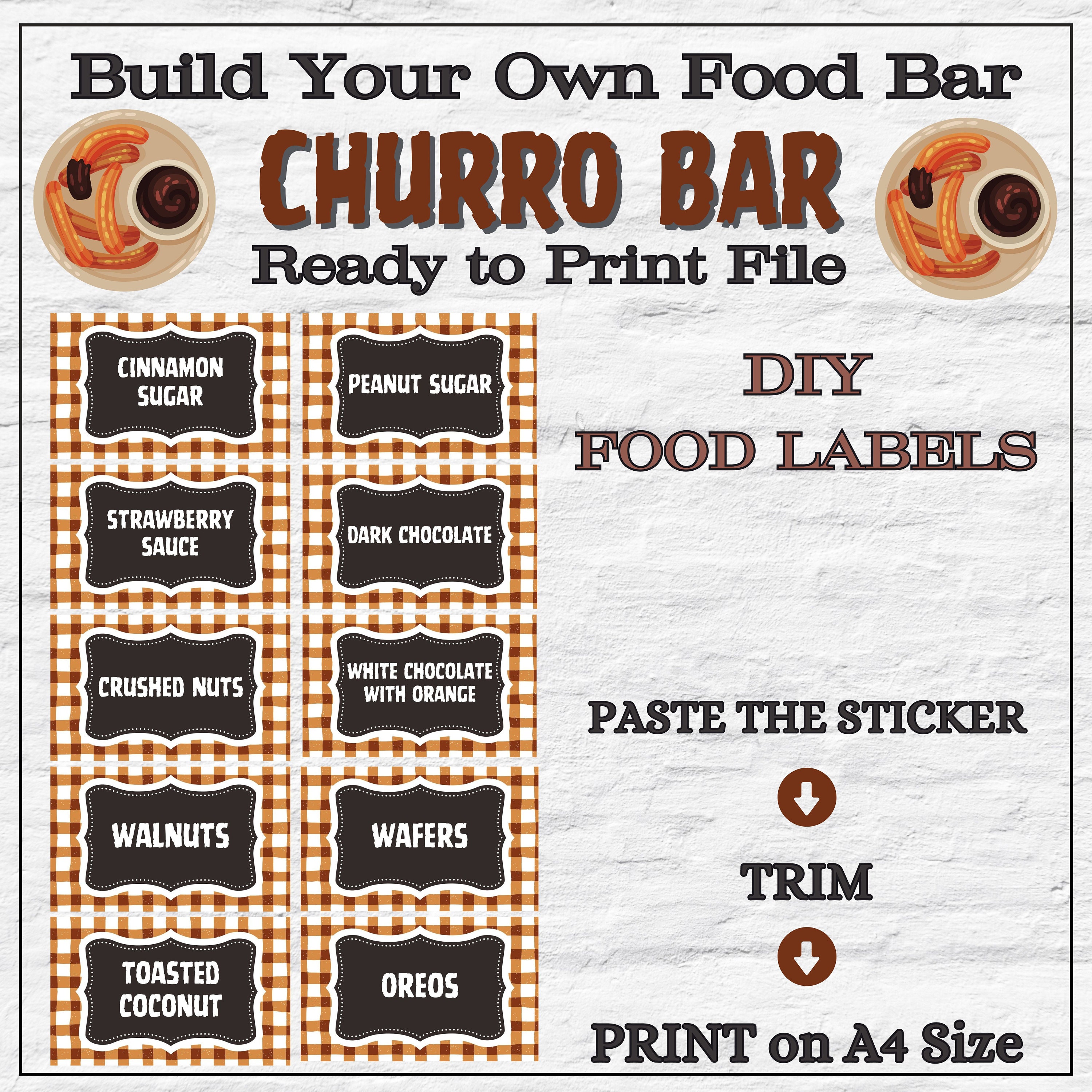 Build Your Own CHURRO Food Bar Buffet Sign + Buffet Cards ...