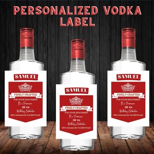 Printable Personalized Vodka Bottle Label Size 35CL, 70CL, 100% ...