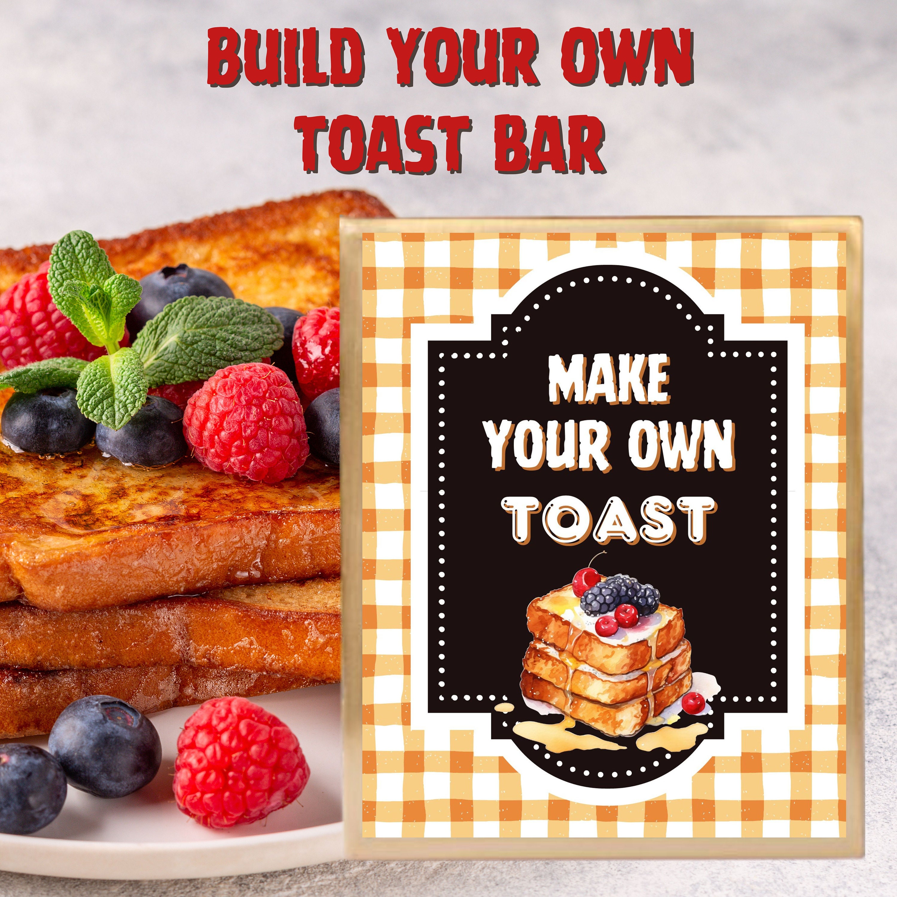 Build Your Own TOAST Bar Buffet Sign Buffet Cards Personalized Table ...