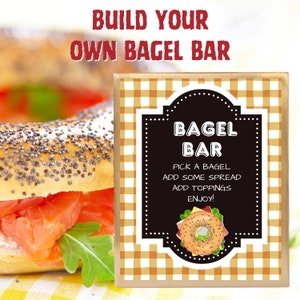 Build Your Own BAGEL Food Bar Buffet Sign + Buffet Cards + Personalized ...