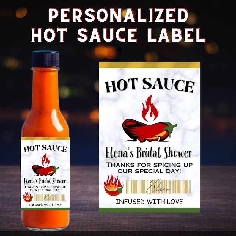 Custom Hot Sauce Bottle Label, Personalized Gift, Party Favours ...