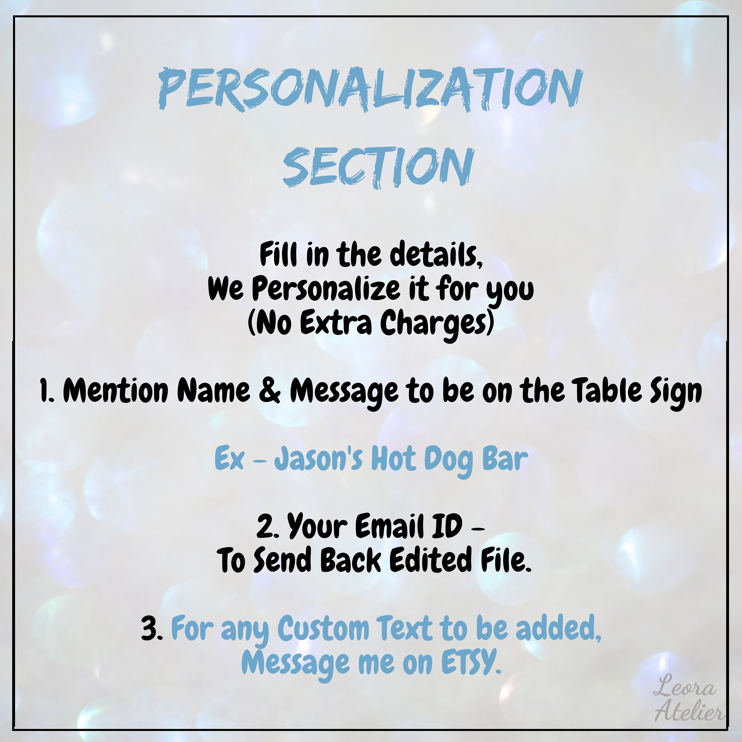 HOT DOG Bar Buffet Table Sign Template, Personalized to Any Name, Hot ...