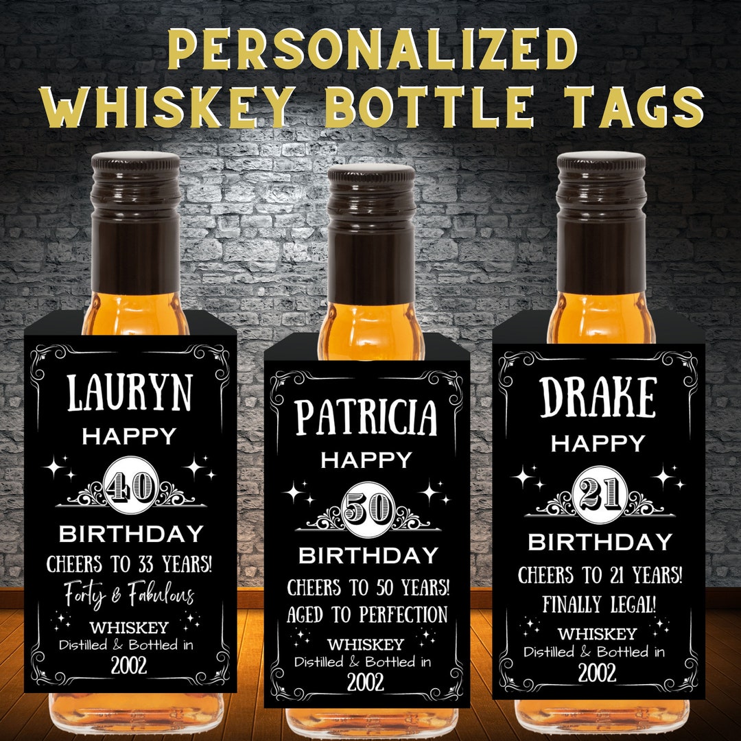 Printable Custom Mini Whiskey Bottle Hang TAGS Fits Mini - Etsy