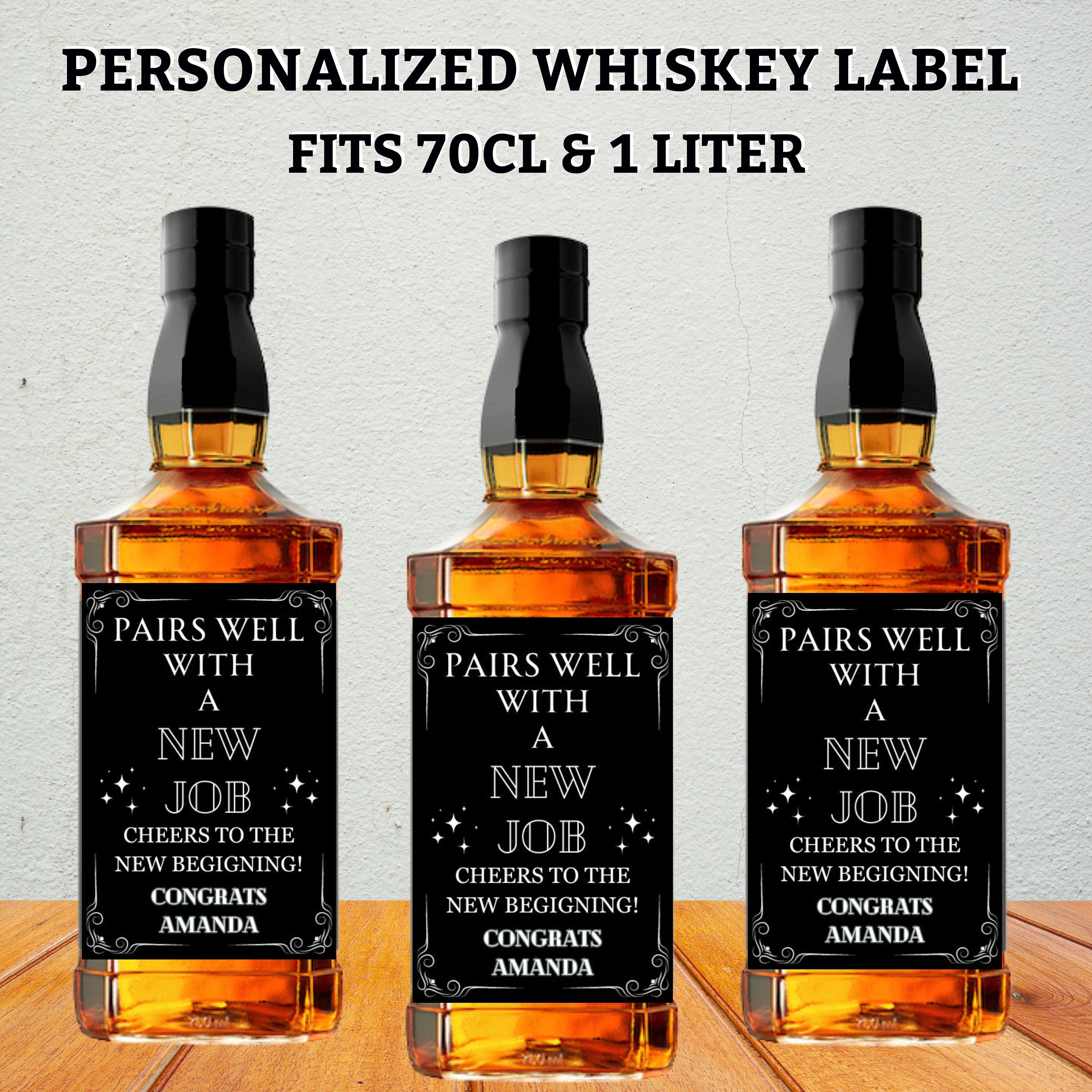 Personalized Whiskey Bottle Label, Pairs Well With New Job Label ...