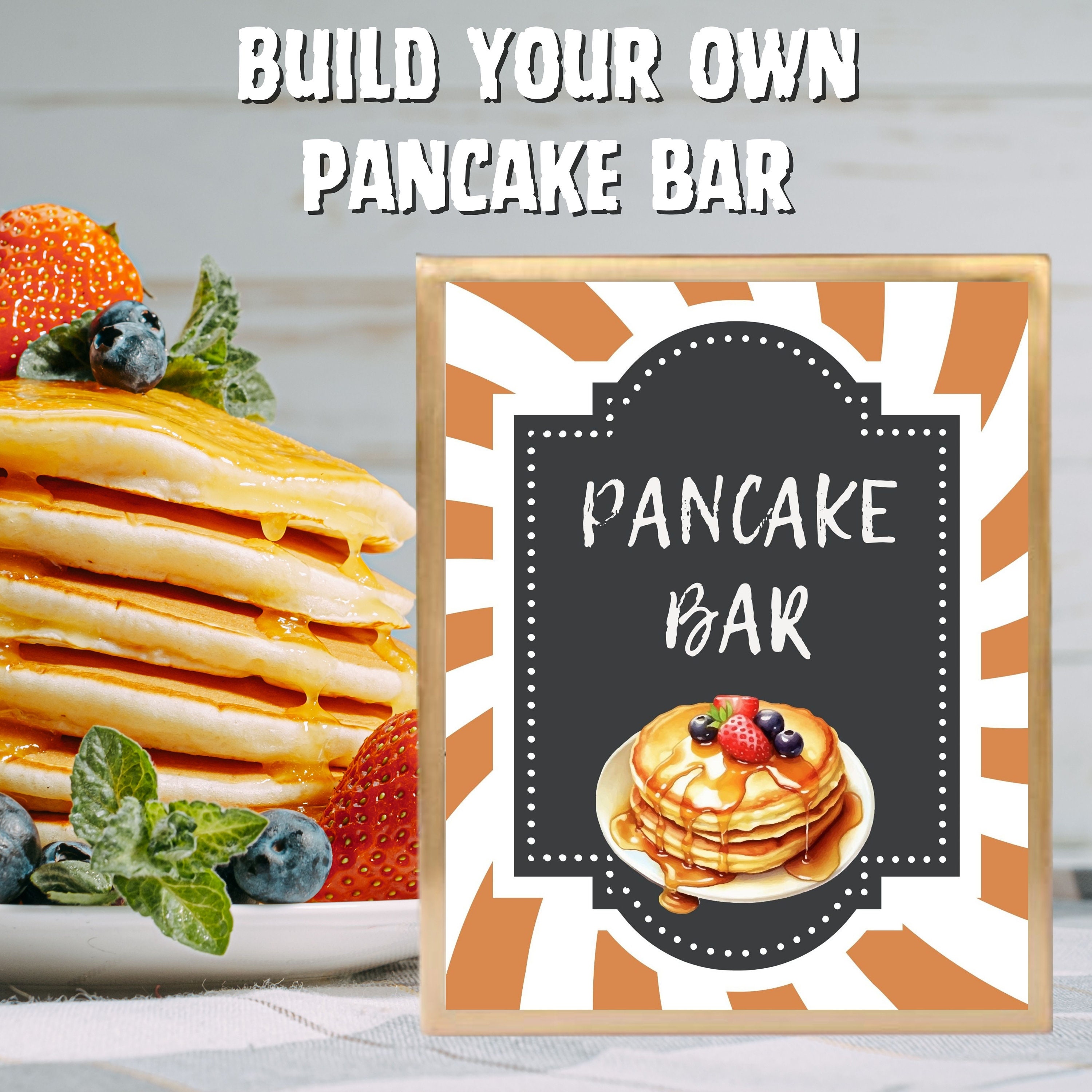 Build Your Own Pancake Food Bar Buffet Sign Buffet Cards Personalized ...
