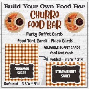 Build Your Own CHURRO Food Bar Buffet Sign + Buffet Cards ...