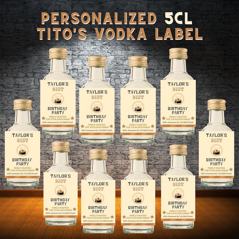 Printable Custom Vodka Bottle Label Template, Fits Whiskey Bottle Sizes 50ML, 700ML & 1 LITER ...