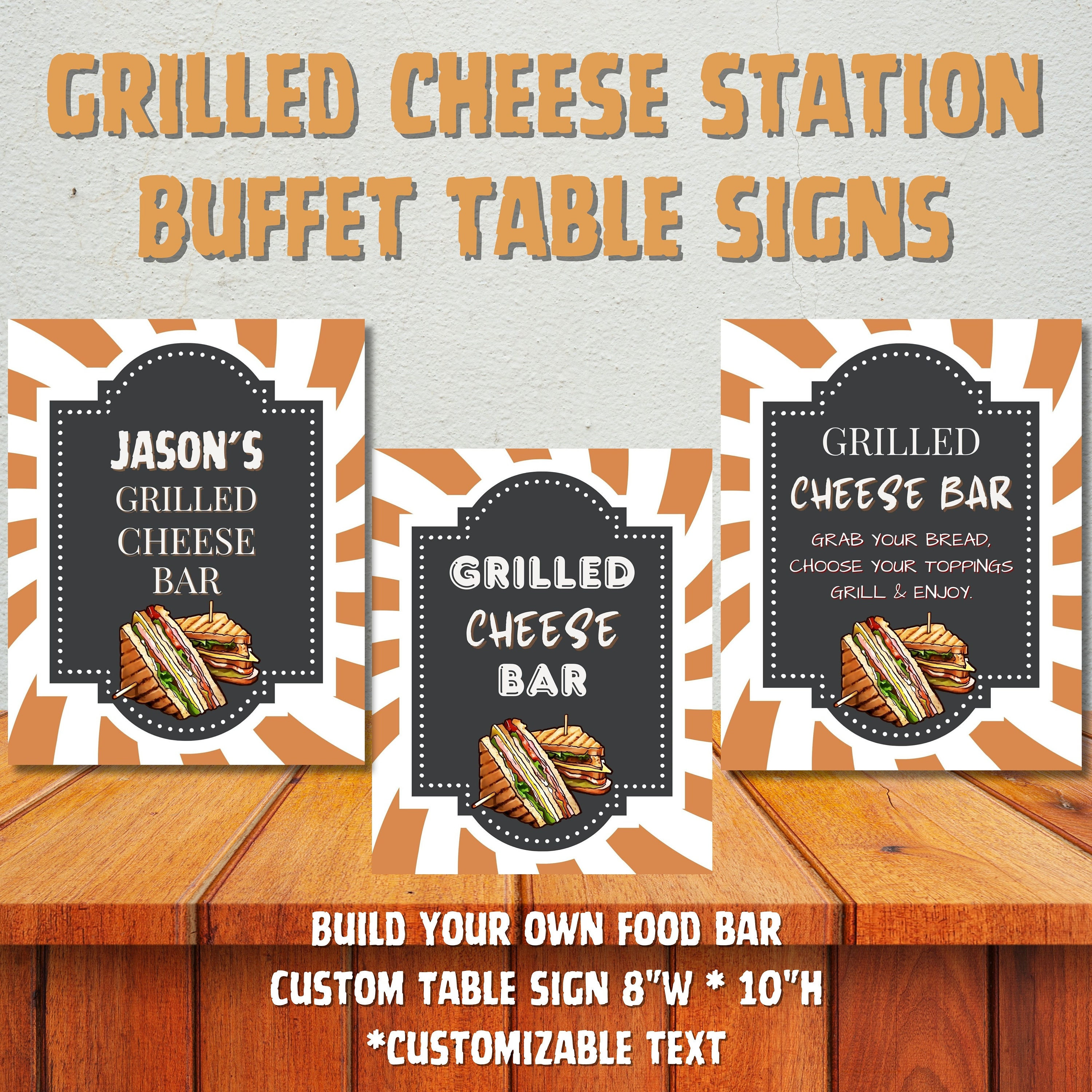 Grilled Cheese Bar Buffet Table Sign | Grilled Cheese Station Sign ...