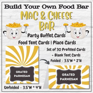 Build Your Own MAC & CHEESE Station | Buffet Cards, Buffet Signs ...