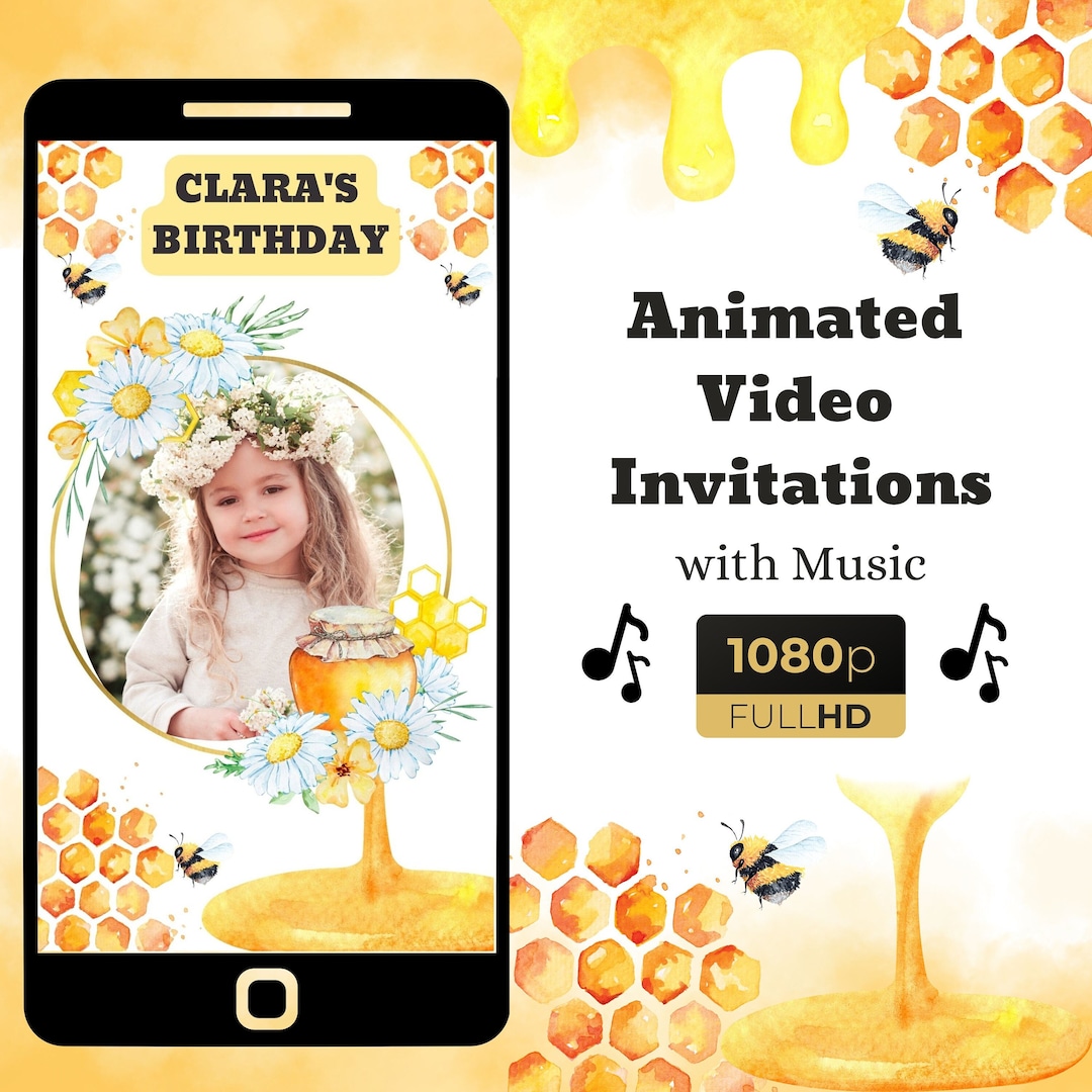 Animated Video Invitation, Birthday Party E-invite, Personalized E ...