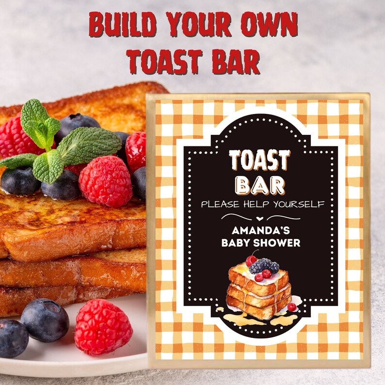 Toast Bar Bundle – Build Your Own Toast Buffet Sign, Topping Cards ...