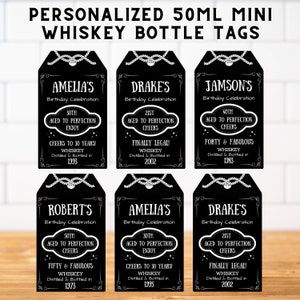 Printable Custom Mini Whiskey Bottle TAGS, Fits Mini Whiskey Bottle ...