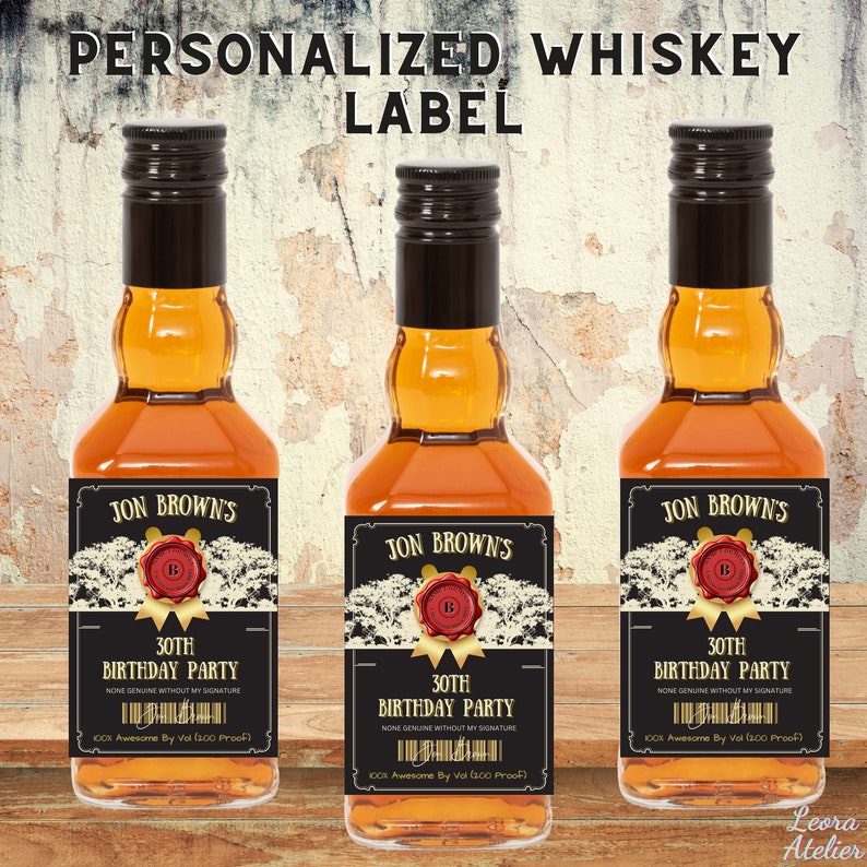 Printable Personalized Whiskey Bottle Label | 50ML & 700ML | Birthday ...