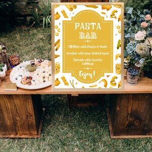 PASTA Bar Buffet Table Sign Template, PASTA Station Sign, Banners ...