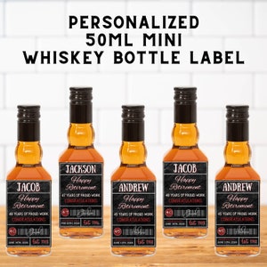 Personalized Whiskey Bottle Label, Retirement Whiskey Label, Retirement ...