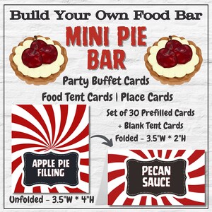 Build Your Own MINI PIE Station, Food Bar Buffet Sign, Buffet Cards ...